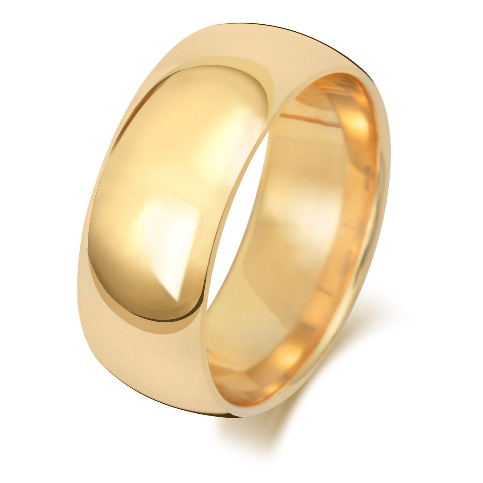 9ct Yellow Gold Plain Court Shape Wedding Ring UK Hallmarked Widths 2mm ...