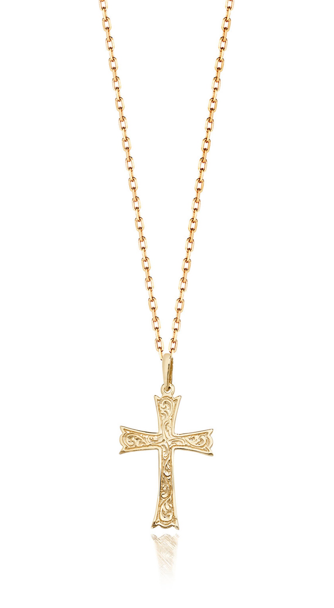 9ct Yellow Gold Medieval Embossed Design Cross Pendant 30x20mm - Etsy UK