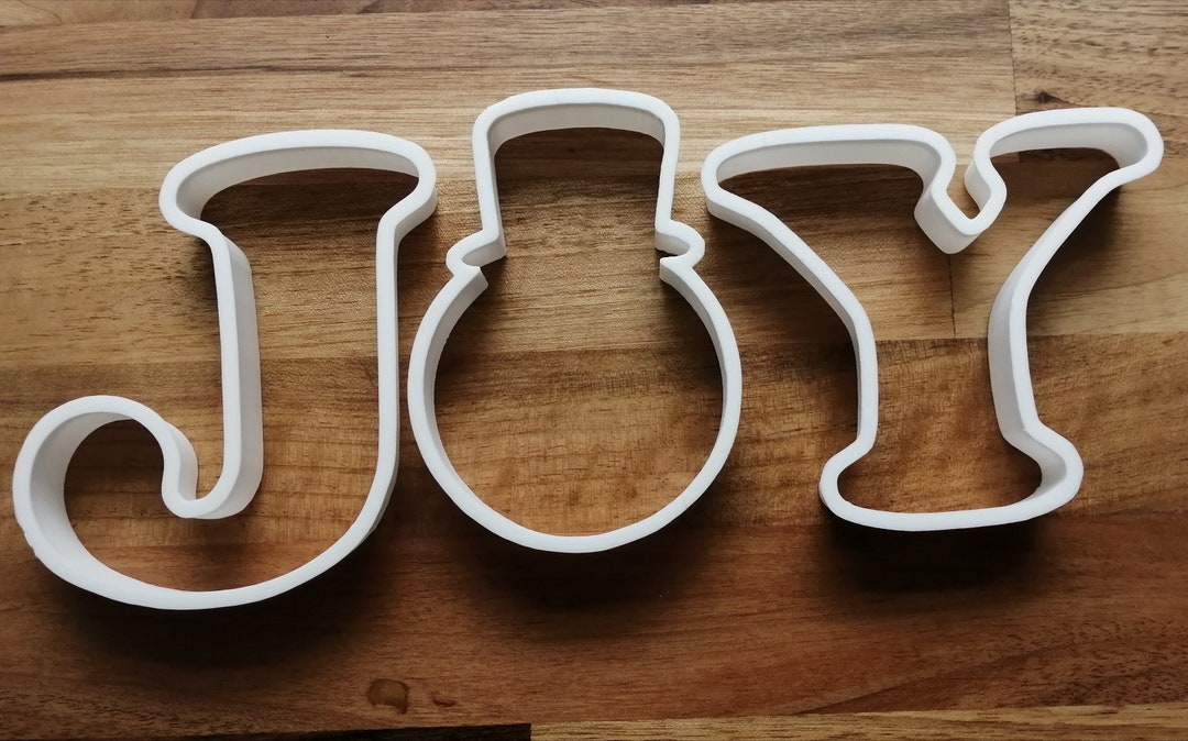 JOY Christmas Cookie Cutter Biscuit Pastry Fondant Stencil Snowman ...