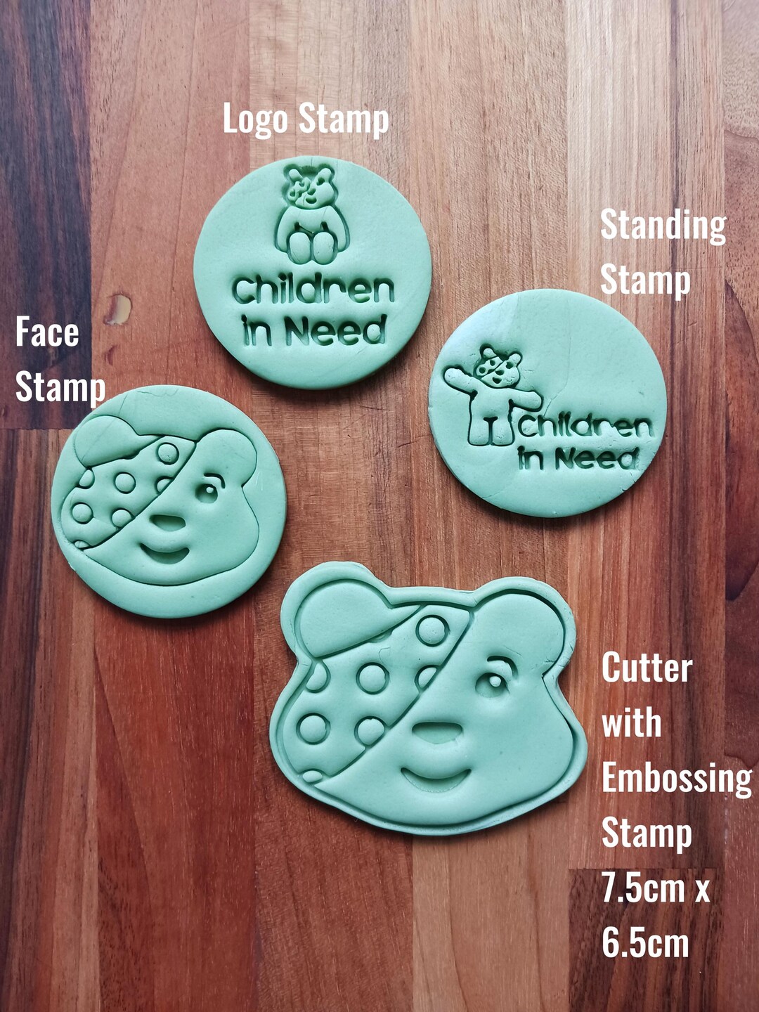 Children in Need Embossing Stamp Cookie Cutter Pudsey Bear Cookie Cup ...