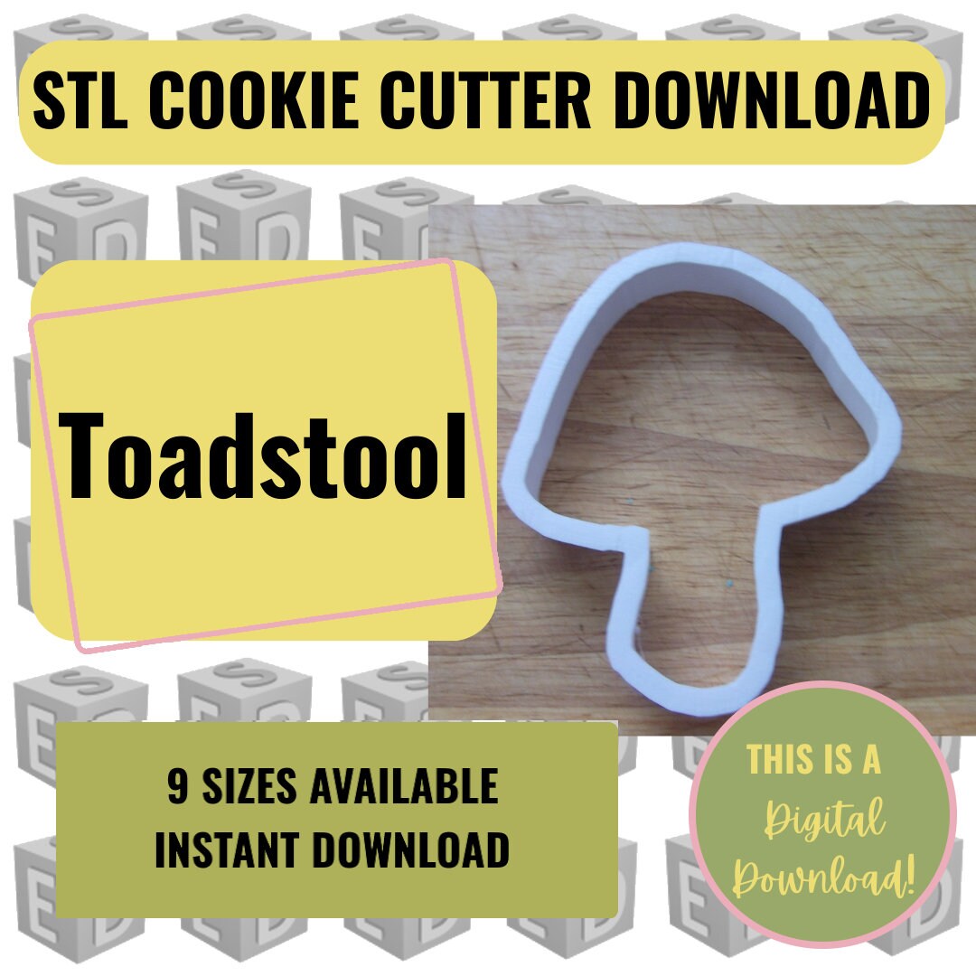 Toadstool Mushroom Shape Cookie Cutter STL File Instant Download, STL ...