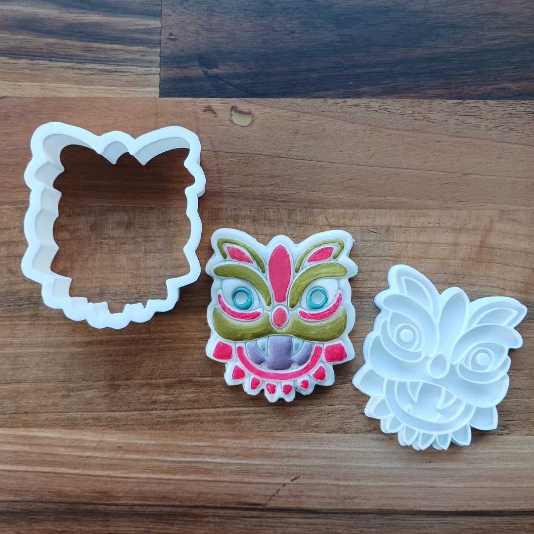 Chinese Dragon Mask Cookie Cutter Biscuit Pastry Fondant Stencil Lunar ...