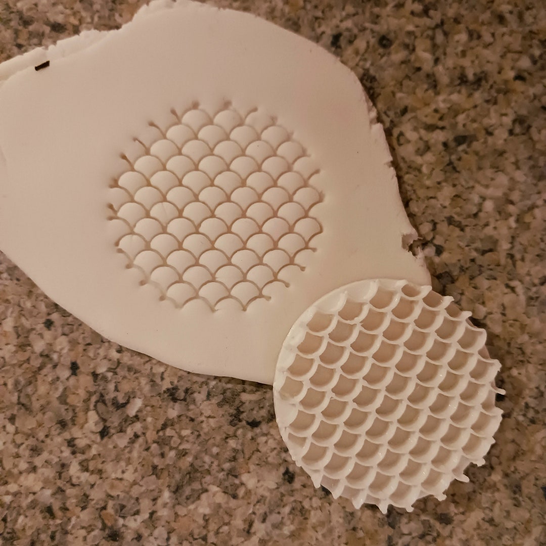 Scale Mermaid Dragon Pattern Embossing Stamp, Cookies, Craft, Embossing ...