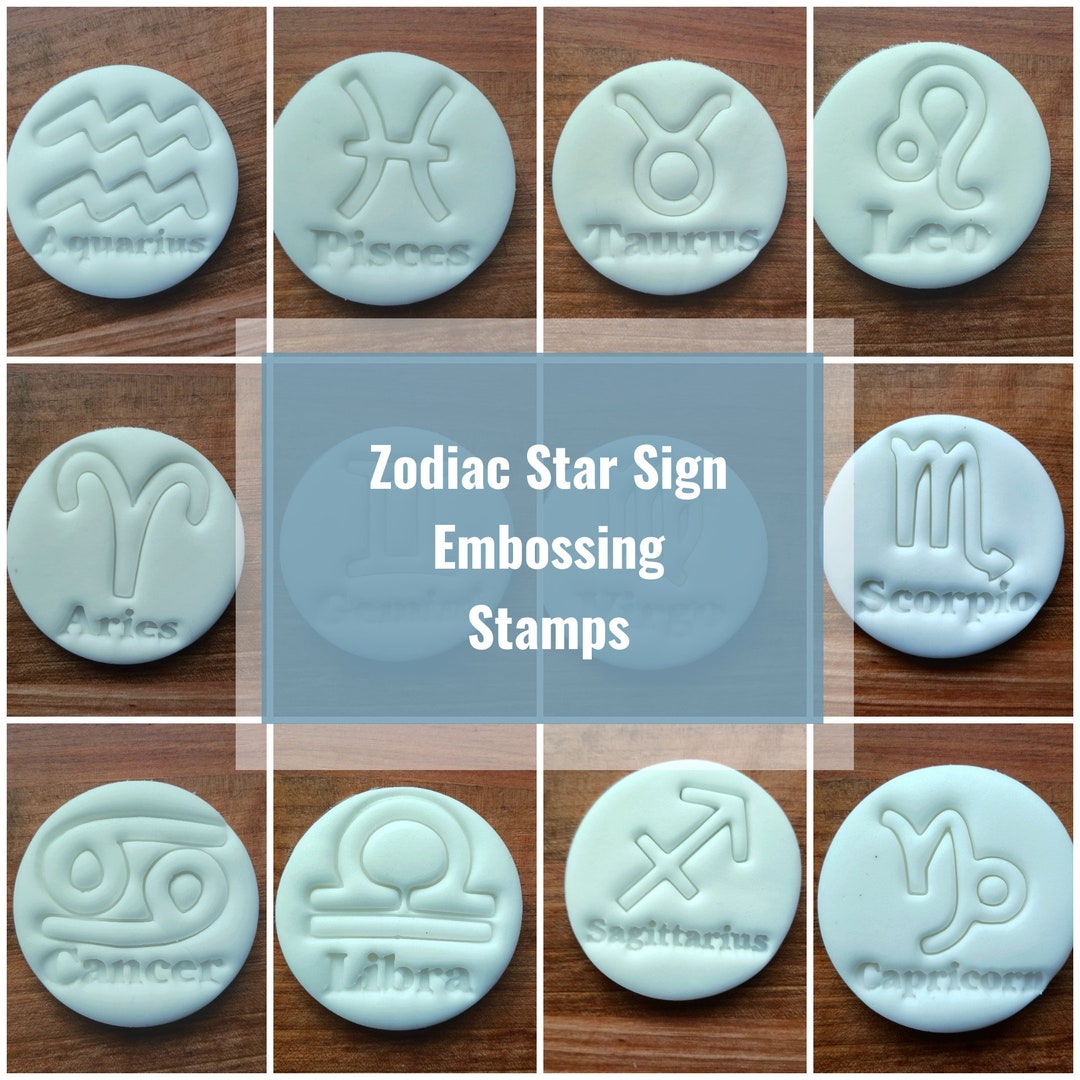 Zodiac Star Sign Embossing Stamp Fondant Stamp Birthday, Stamp ...