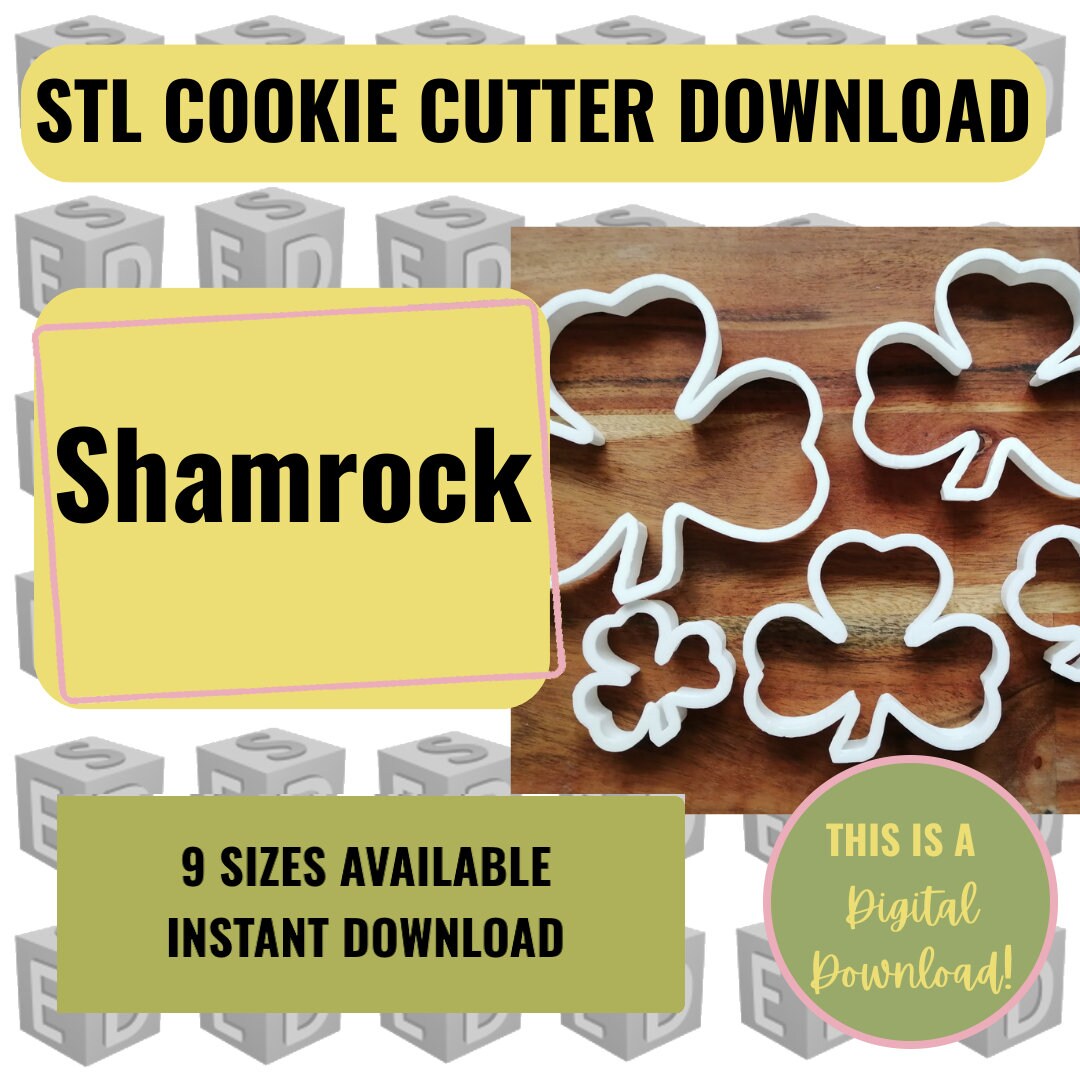 Shamrock Shape Cookie Cutter STL File Instant Download, STL Cookie ...