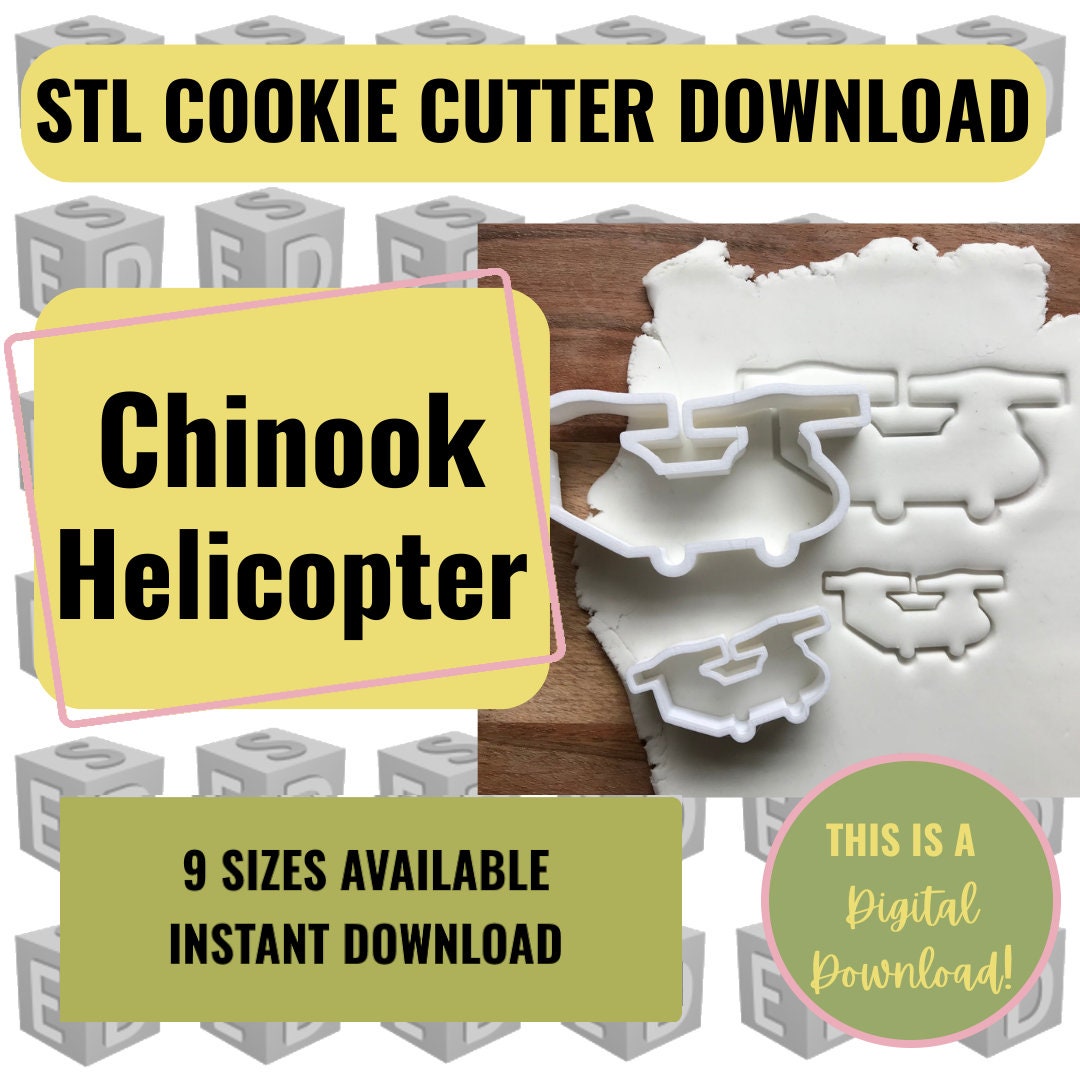 Chinook Helicopter Shape Cookie Cutter STL File Instant Download, STL ...