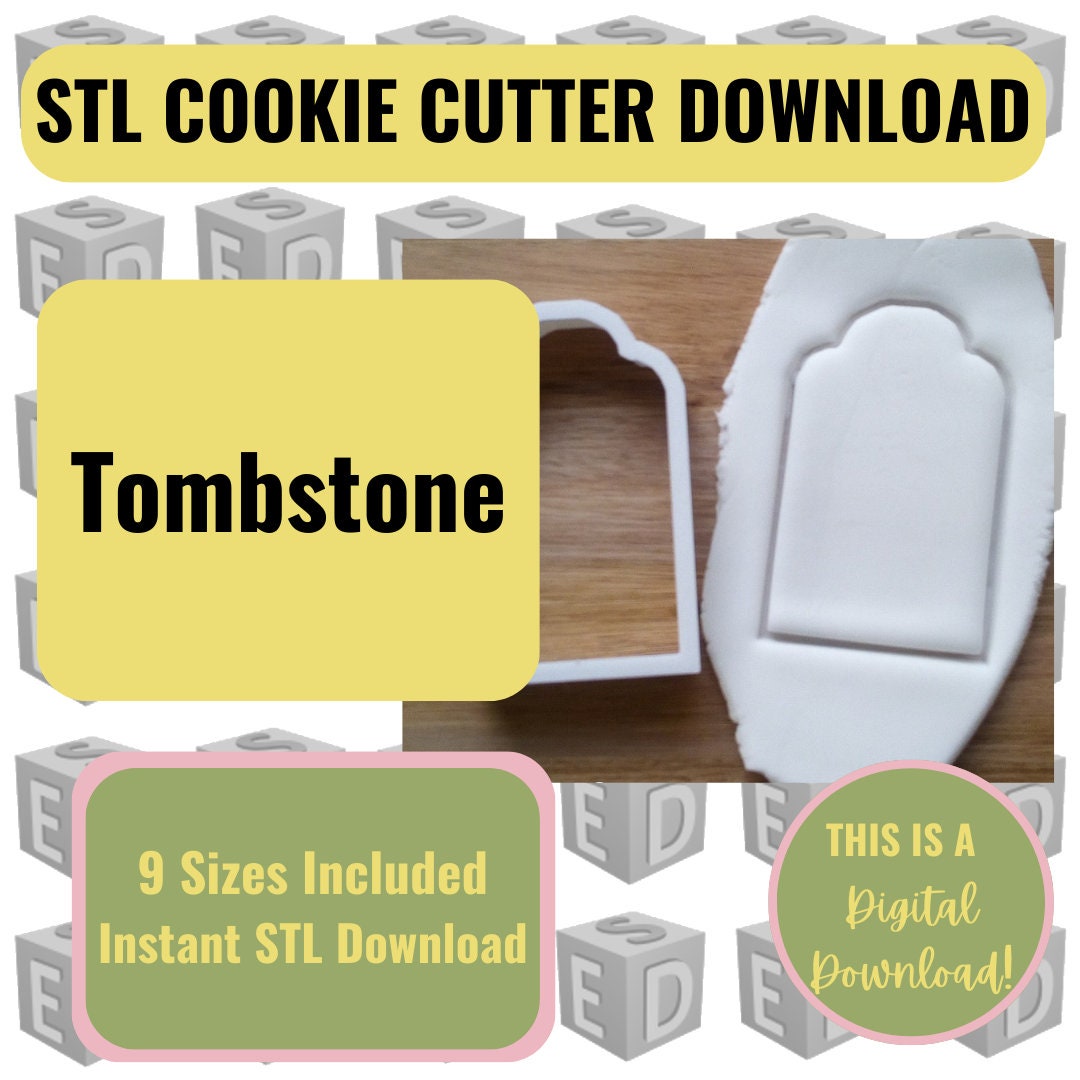 Tombstone Gravestone Shape Cookie Cutter STL File Instant Download, STL ...