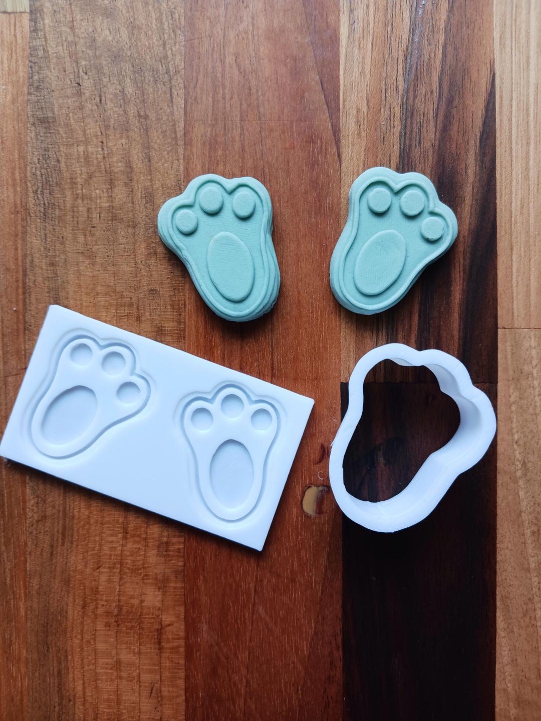 Rabbit Foot Cookie Cutter Debossing Stamp Biscuit Pastry Fondant Easter ...