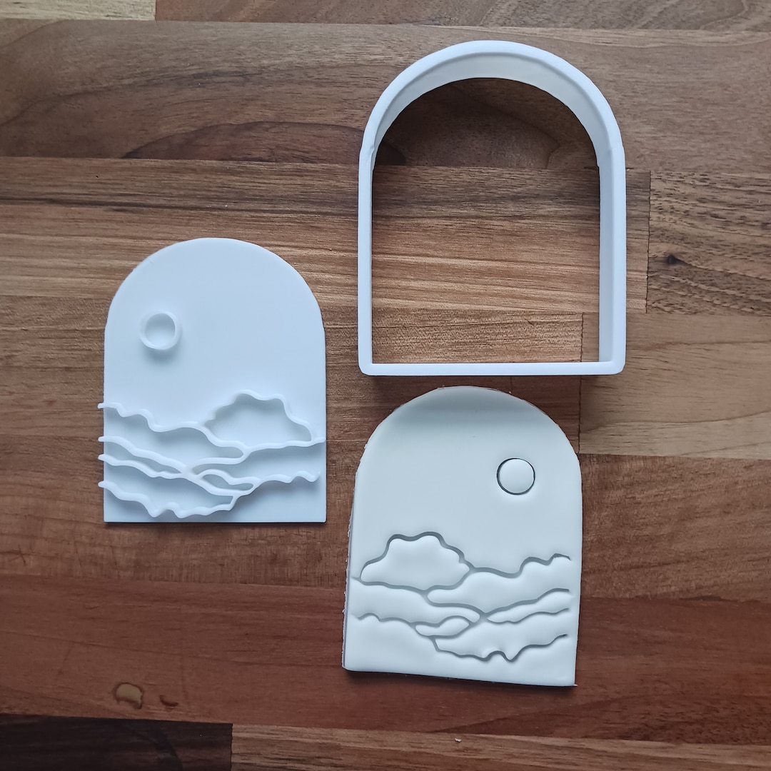 Landscape Scene Clay Cookie Cutter & Embossing Stamp, Clay, Fondant ...