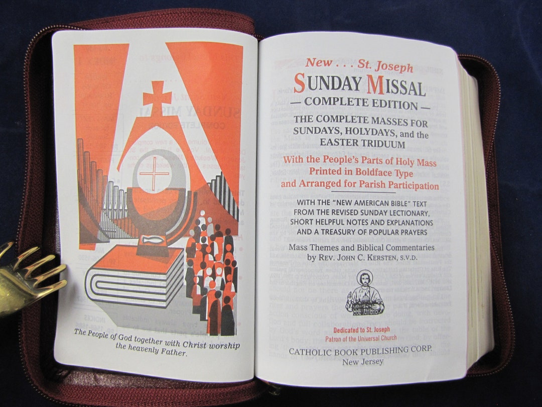 New St. Joseph Sunday Missal // 1999 Like New Red Leatherette With ...