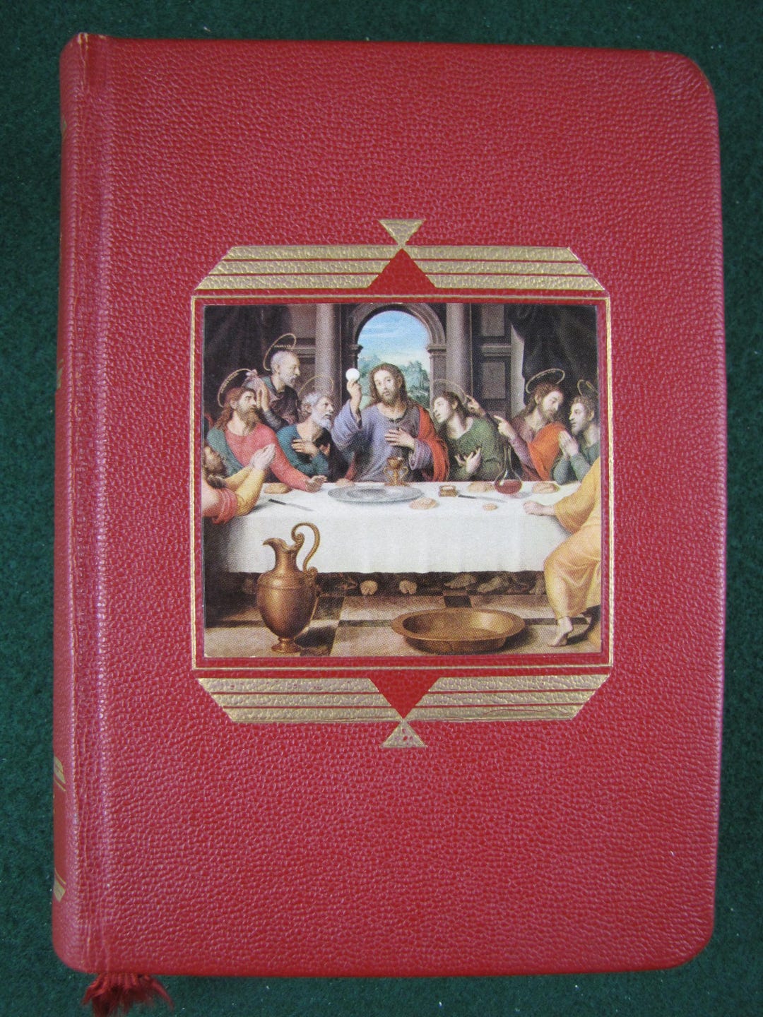 THE MISSAL // 1954 Like New // Red Leather Gold-gild Edges containing ...