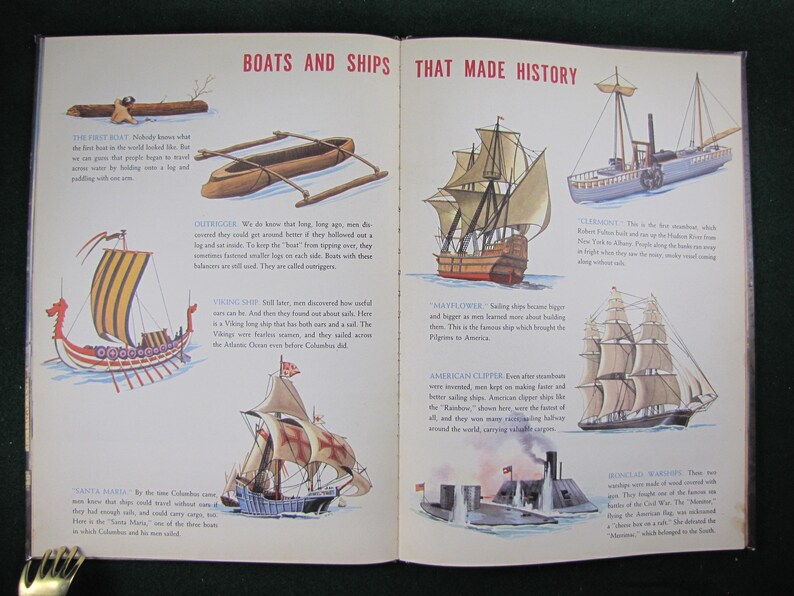 Big Book of Real Boats and Ships, 1951 Hardback Children's Book ...