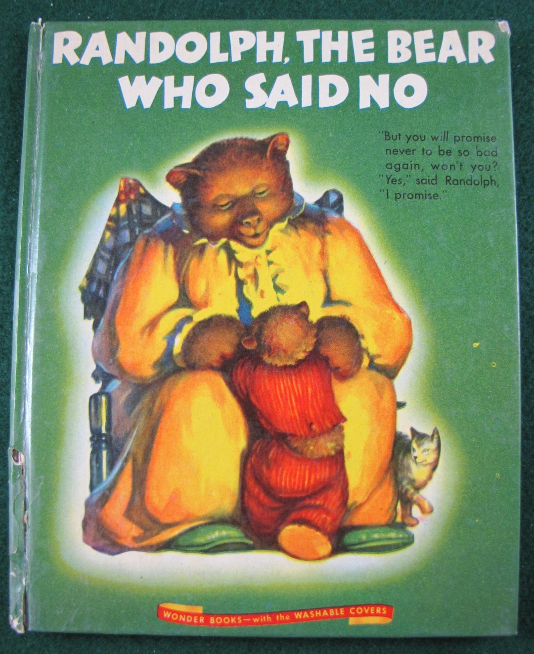 Randolph the Bear Who Said No // 1940 Hardback Wonder Book // Scarce ...