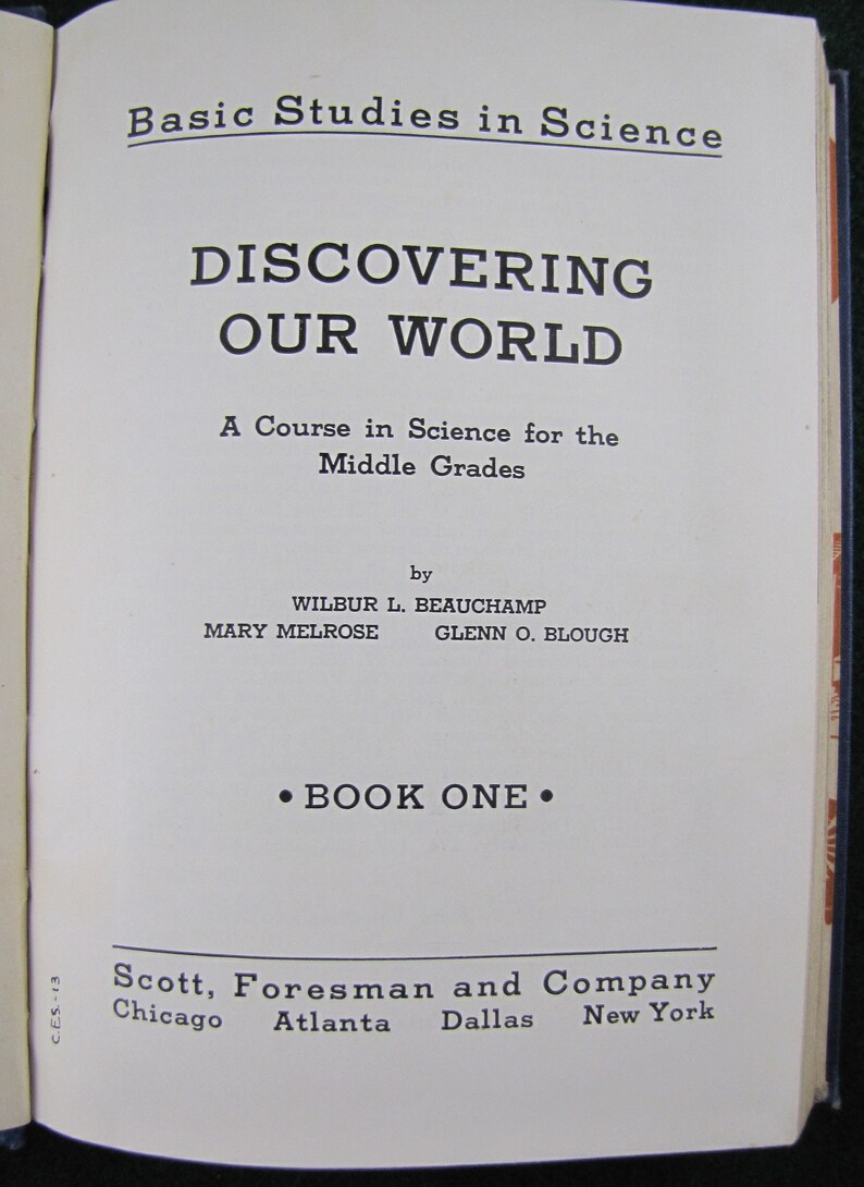 Discovering Our World, Science Textbook, Middle Grades, 1937 Hardback ...