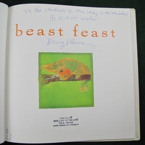 Beast Feast // AUTHOR INSCRIBED 1994 Hardback // Douglas Florian ...