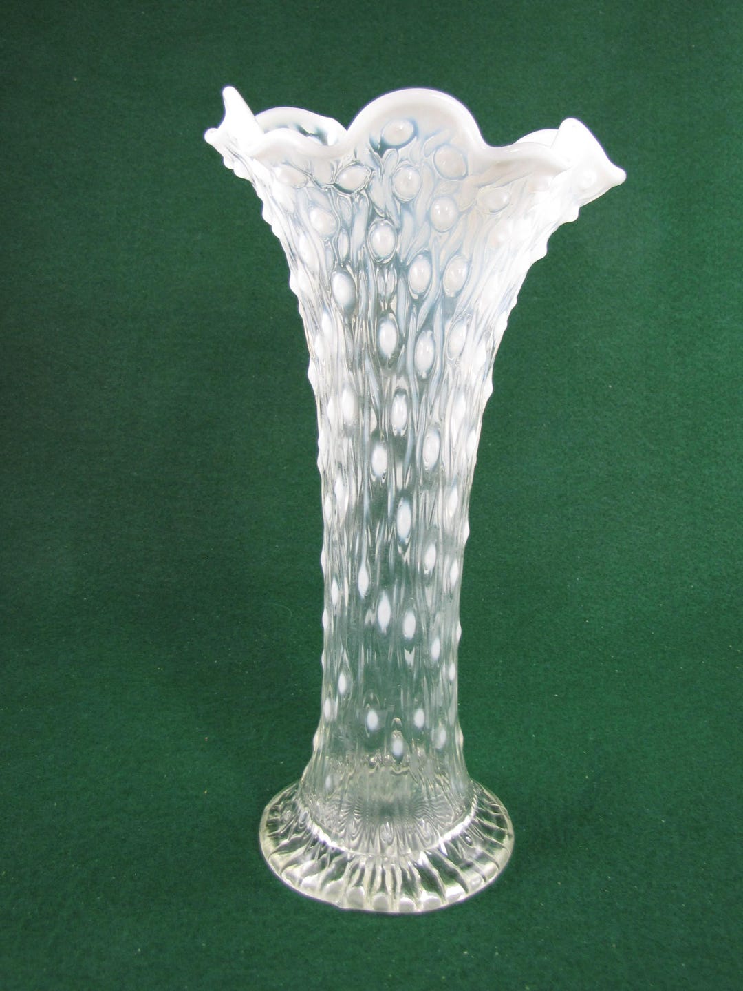 Northwood Glass White Opalescent Tree Trunk Swung Vase // 10" High ...
