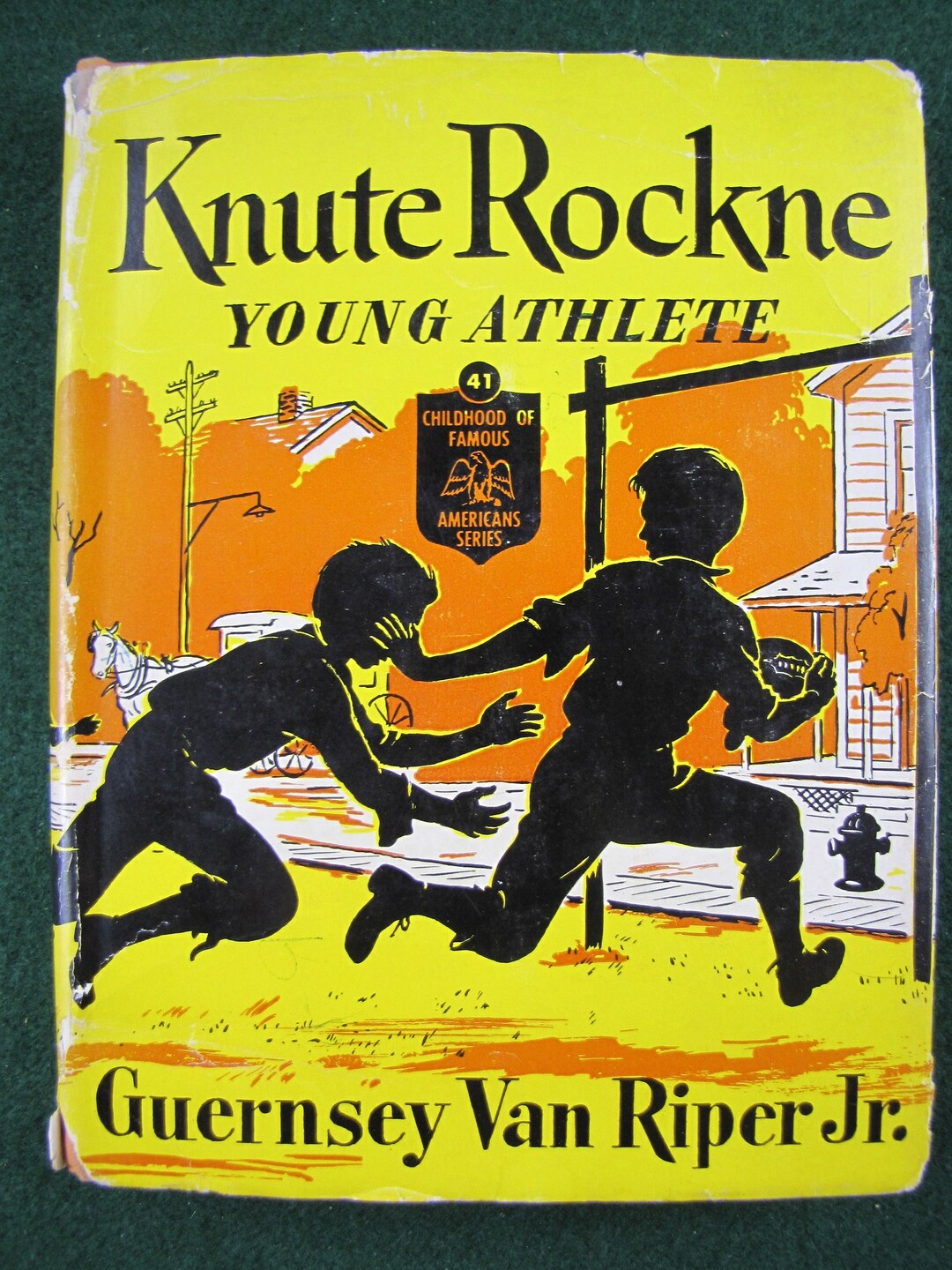 Knute Rockne Young Athlete // 1952 Hardback W Jacket // COFA, Biography ...