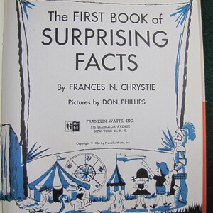 The First Book of Surprising Facts //1956 Hardback W RARE Jacket ...