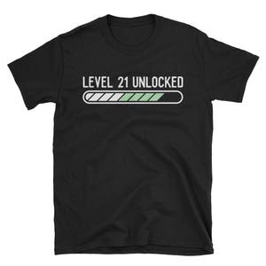 Level 21 Unlocked T-shirt, Funny 21st Birthday Shirt, Video Gaming T ...