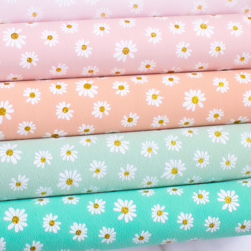 Fabric With Daisies - Etsy