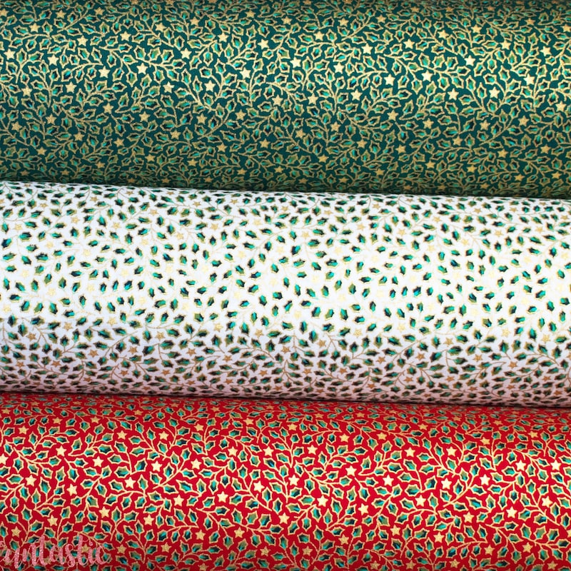 Christmas Metallic Fabric - Etsy UK