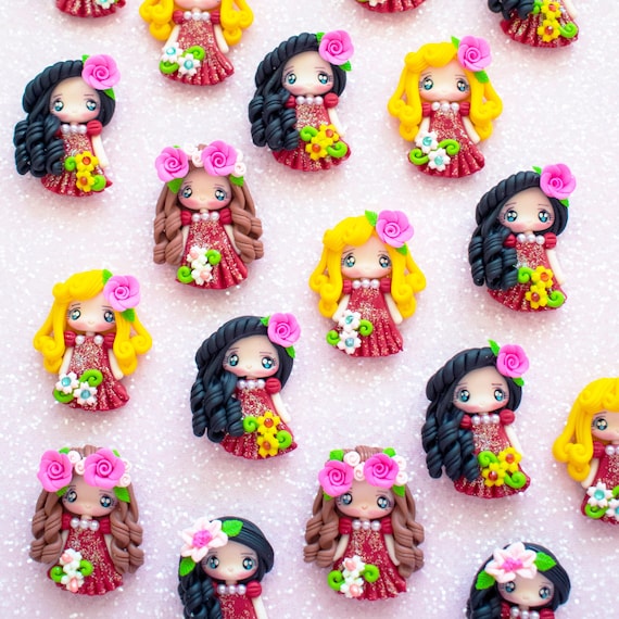 Girls With Red Dresses Clay Embellishment Craft - Etsy