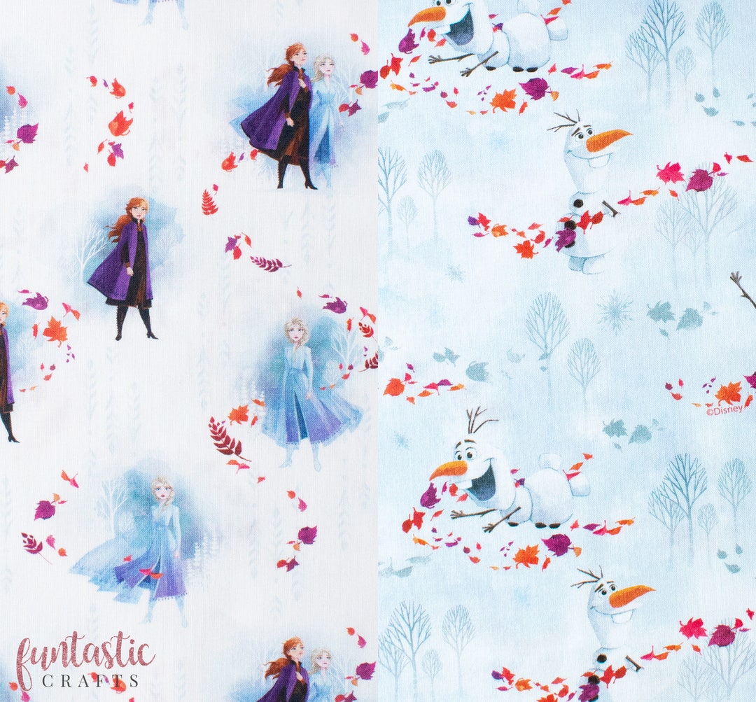 Disney Frozen Anna Elsa Olaf 100% Cotton Fabric by the Metre - Quilting ...