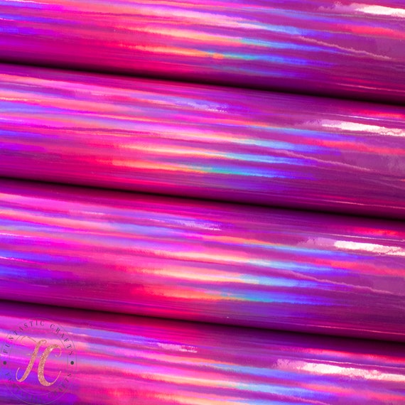 Holographic Shocking Pink Mirrored Metallic Faux Leather Sheet | Etsy