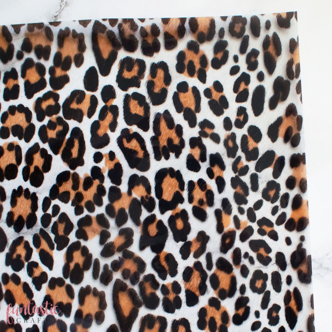 Leopard Print Clear Transparent Printed Vinyl Fabric Sheet - Waterproof ...