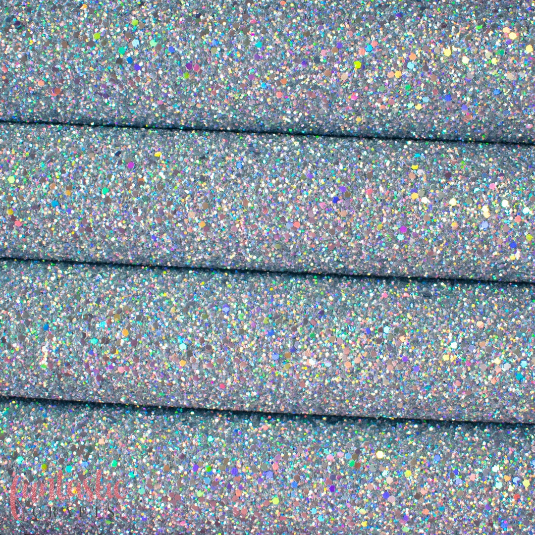 Holographic Silver Chunky Glitter Fabric Sheet Premium Quality - Etsy