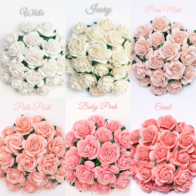 20 X Mulberry Paper Roses Small Handmade Paper Flowers 10mm - Etsy