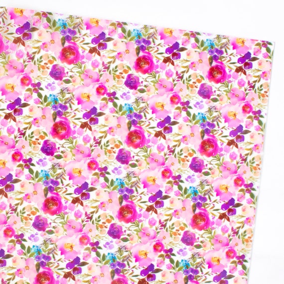 Bright Pink Floral Clear Transparent Printed Vinyl Fabric - Etsy