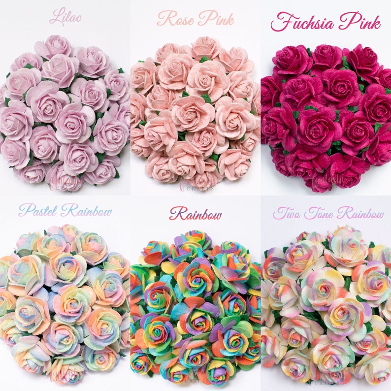 20 X Mulberry Paper Roses Small Handmade Paper Flowers 10mm - Etsy