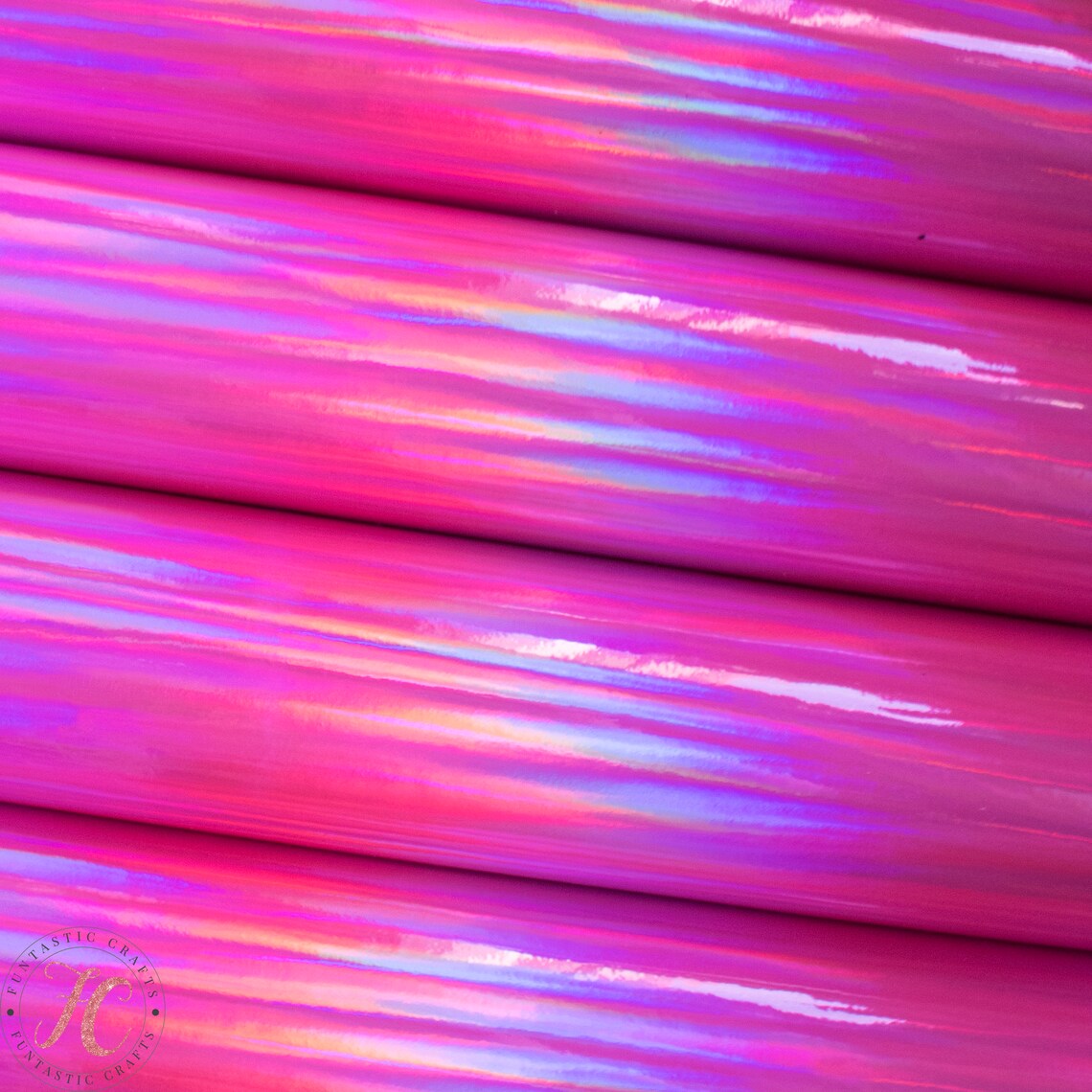 Holographic Hot Pink Mirrored Metallic Faux Leather Sheet | Etsy