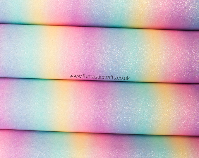Pastel Rainbow Fine Glitter Fabric Sheet - Premium Quality - Etsy