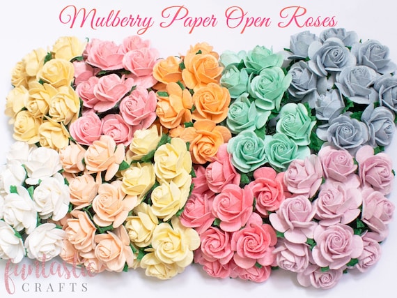 20 X Mulberry Paper Roses Small Handmade Paper Flowers 10mm - Etsy UK