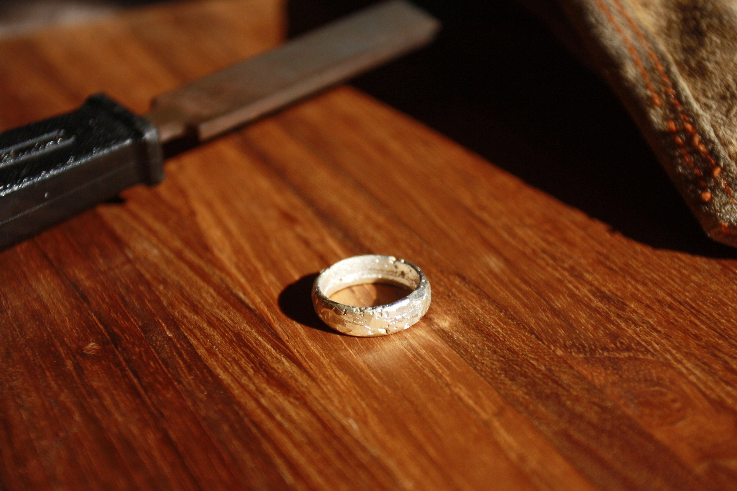 Oxidized Titanium Wedding Ring Hand Forged Hammered Ring - Etsy