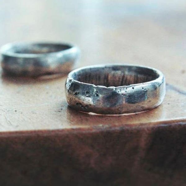 Rustic Wedding Band - Etsy