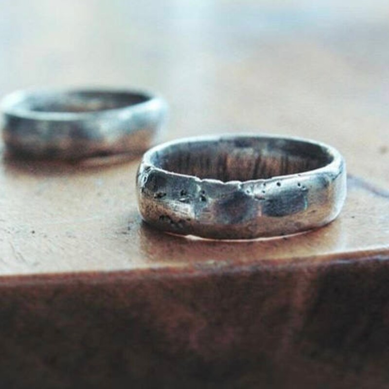 Rustic Silver Ring - Etsy