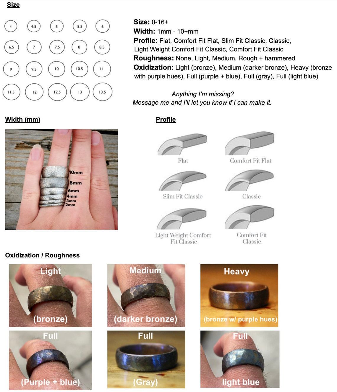 Oxidized Titanium Wedding Ring Hand Forged Hammered Ring - Etsy