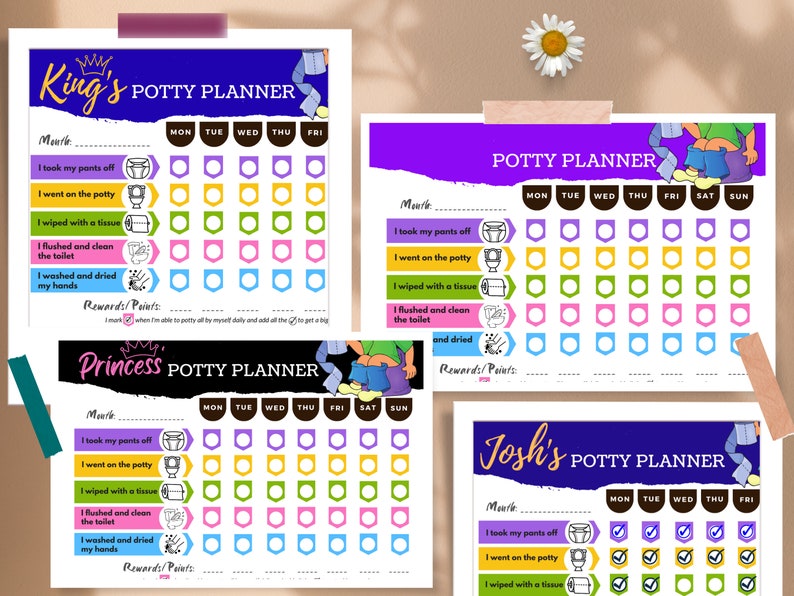 Potty Planner Printable Pdf,svg,png•toilet Training Reward Chart Poster ...