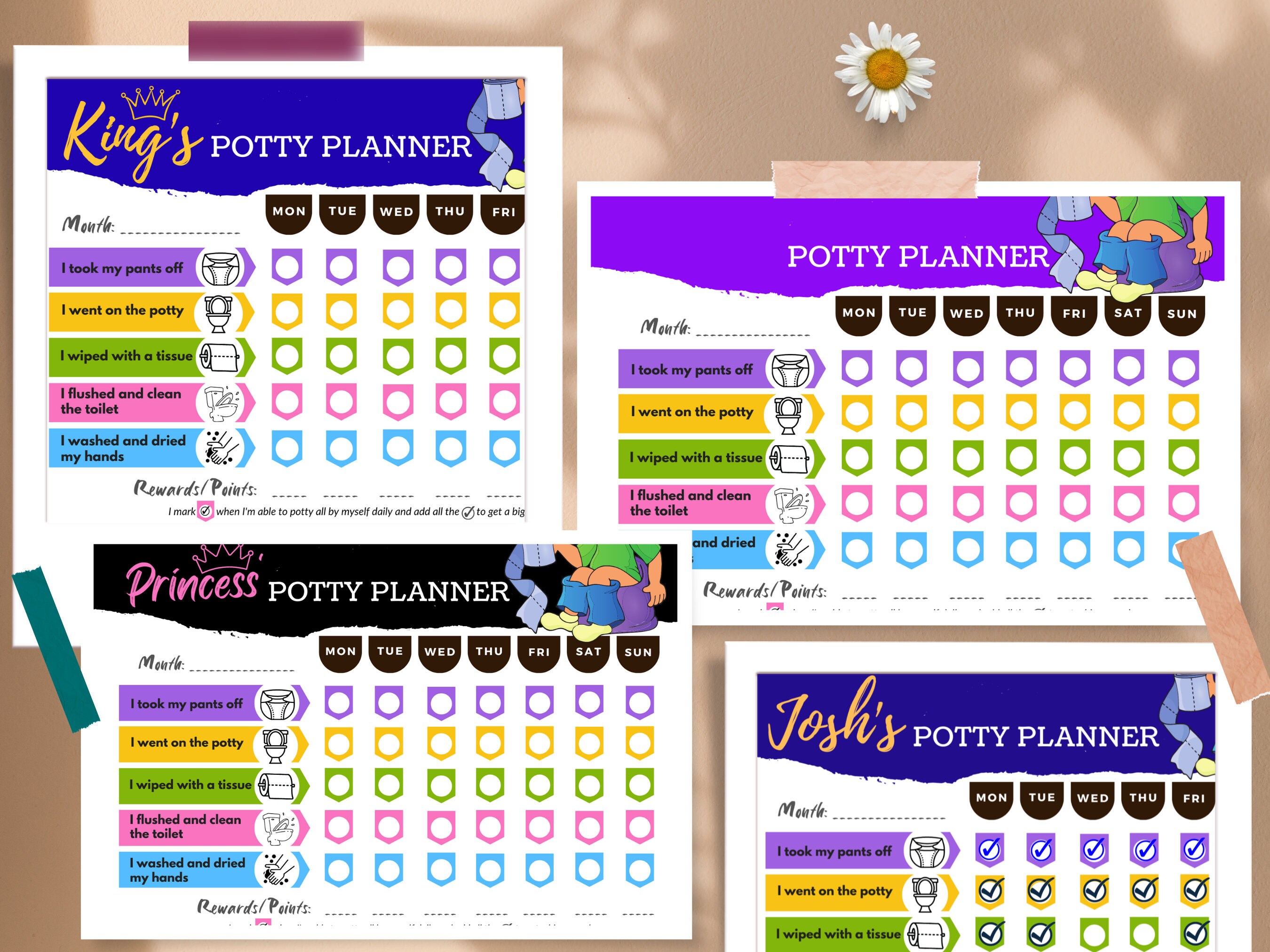 Potty Planner Printable Pdf,svg,pngtoilet Training Reward Chart ...
