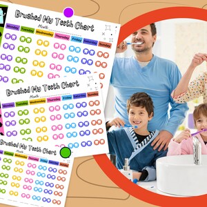 Teeth Brushing Chart Printable PDF,PNG,SVG for Toddlers, Preschoolers ...