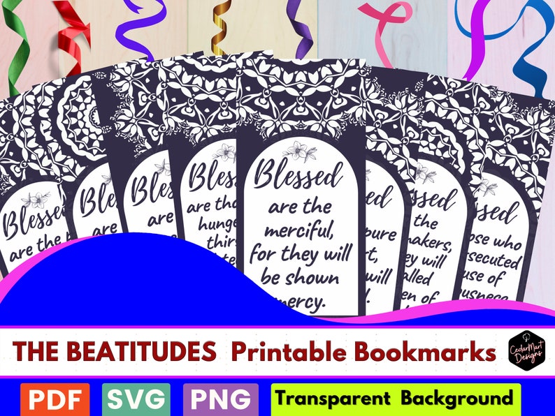 The Beatitude Bookmarks Printable Pdf,png,svg•for Men,women,kids,teens ...