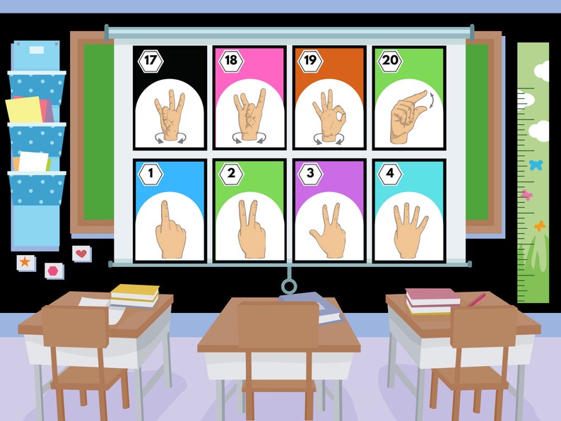 American Sign Language ASL Numbers Flash Cards •printable Poster Chart ...