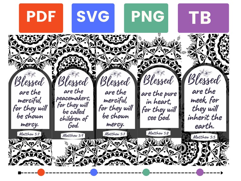 The Beatitude Bookmarks Printable Pdf,png,svg•for Men,women,kids,teens ...
