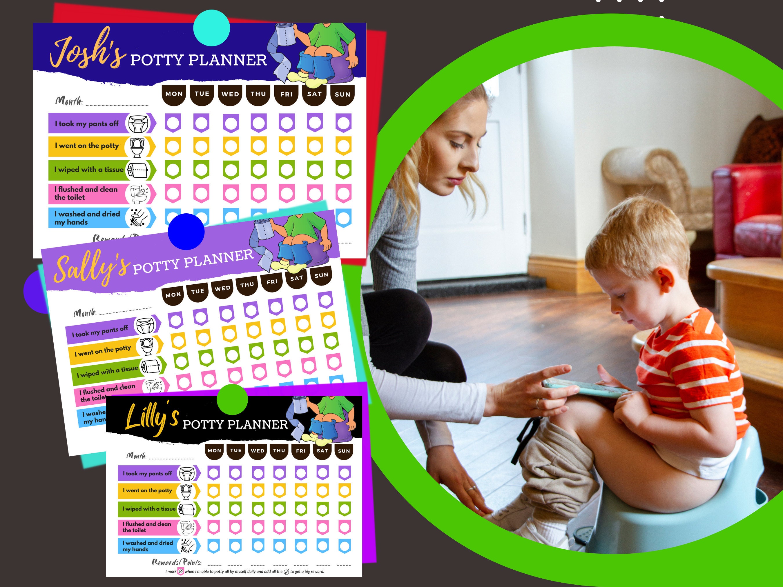 Potty Planner Printable Pdf,svg,pngtoilet Training Reward Chart ...