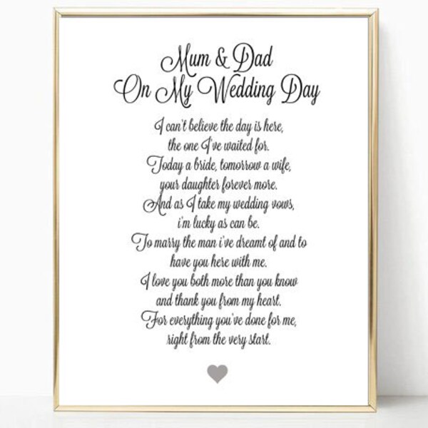 Mother of Bride Poem - Etsy