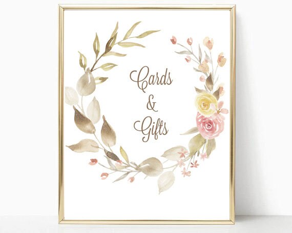 Cards and Gifts Wedding Sign/printable Wedding Sign/wedding Party Signs ...