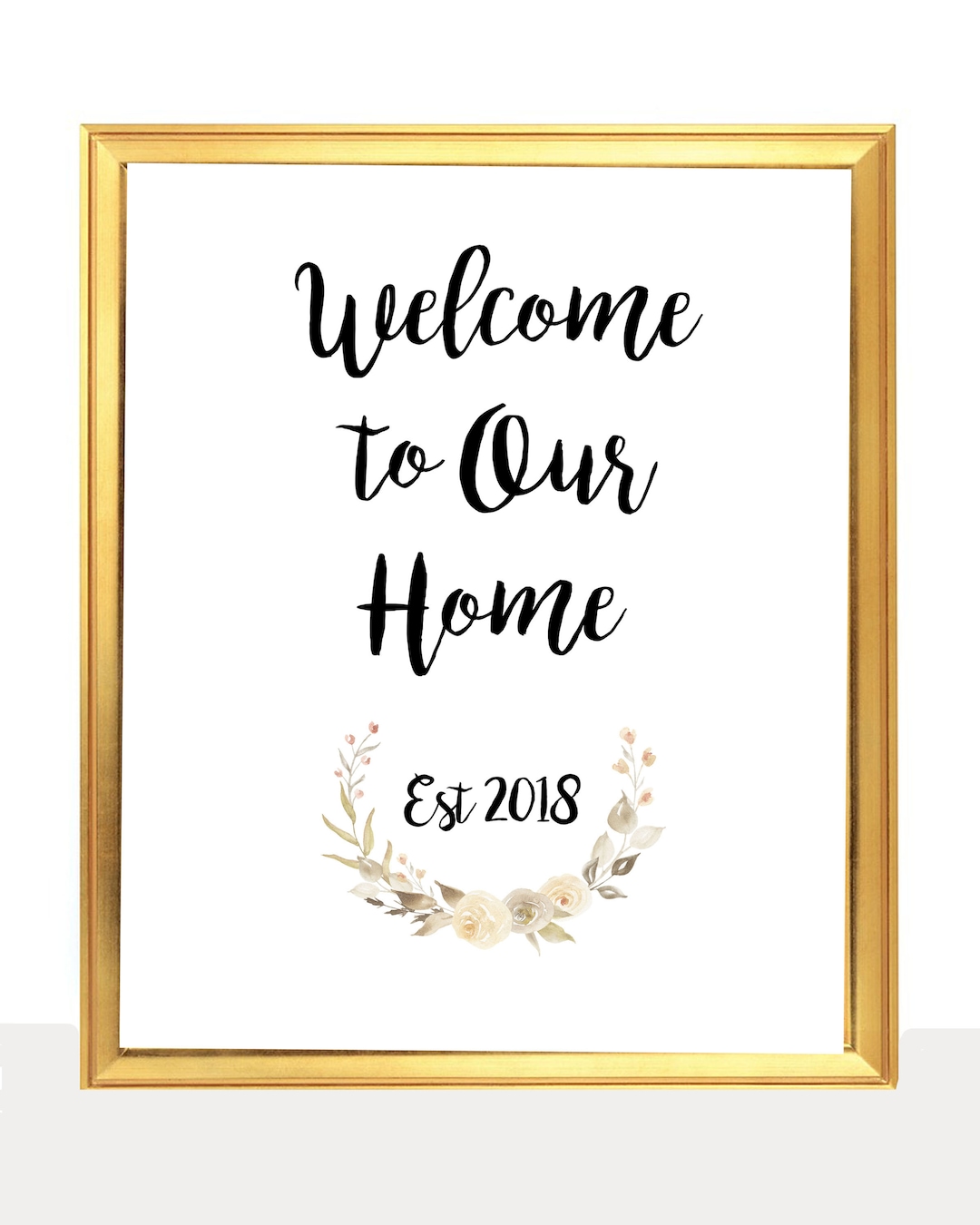 Welcome Print, Welcome Wreath, Printable Art, Home Decor, Hall Print ...